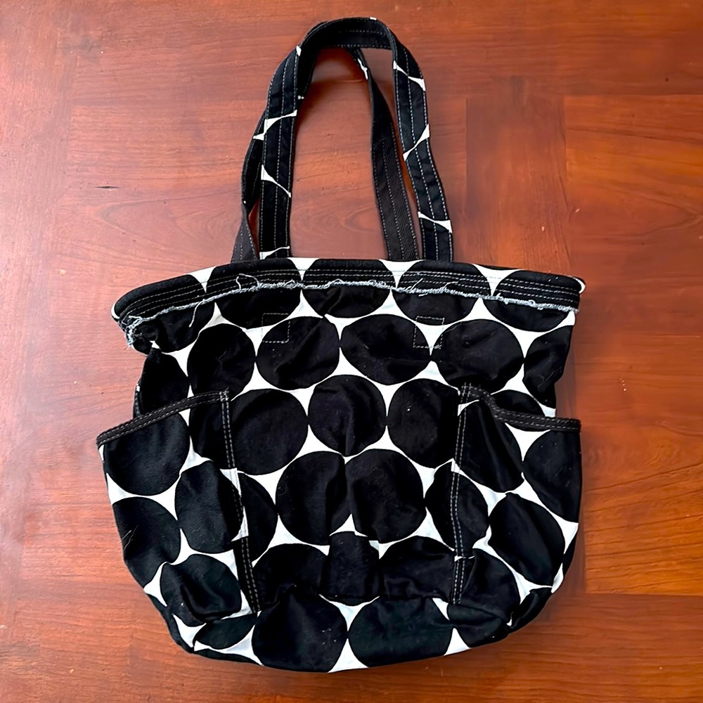 Thirty One Retro Metro Bag Black Dot Bag/Tote - Gem